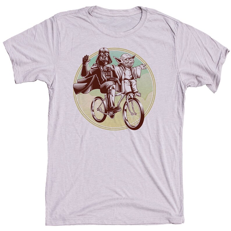 Funny Star Wars Shirt Darth Vader and Yoda Riding a Bike - Etsy