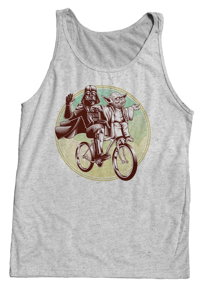 Funny Star Wars Shirt Yoda & Darth Vader Riding a Bicycle | Etsy