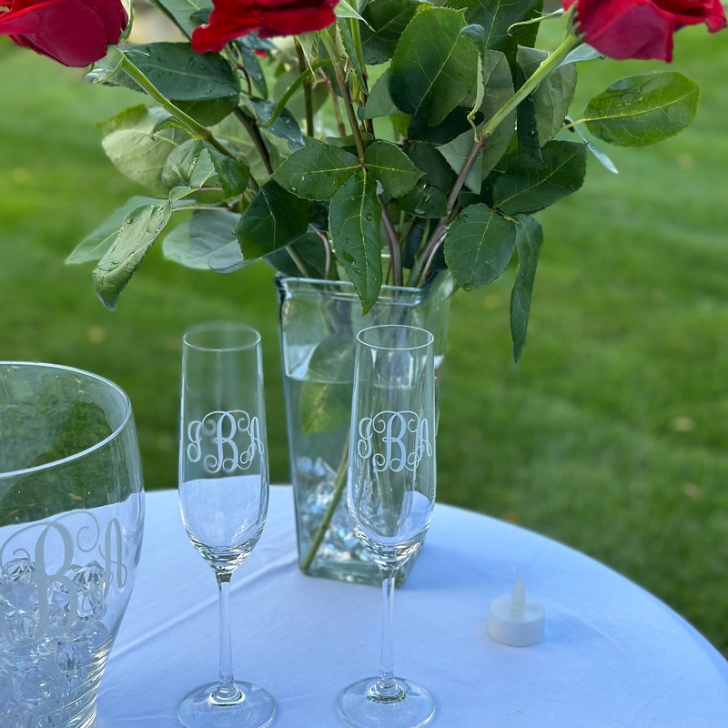 Monogrammed Glasses - Etsy