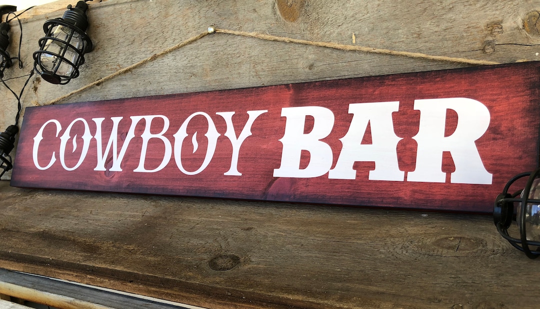 COWBOY BAR Enseigne sur bois, wood sign - Etsy Canada