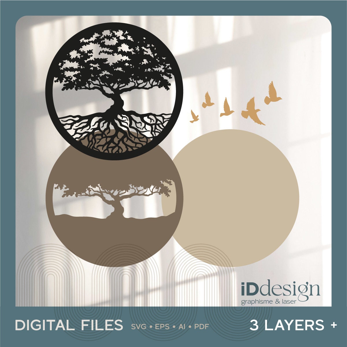 Tree of Life 3 Layers Svg/tree of Life Cut/plywood Cutting/paper ...