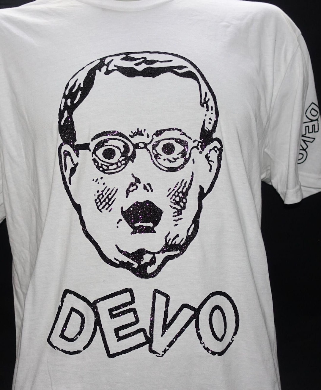 Devo, Black Glitter T Shirt, Boogie Boy, Booji Boy, Are We Not Men? We ...