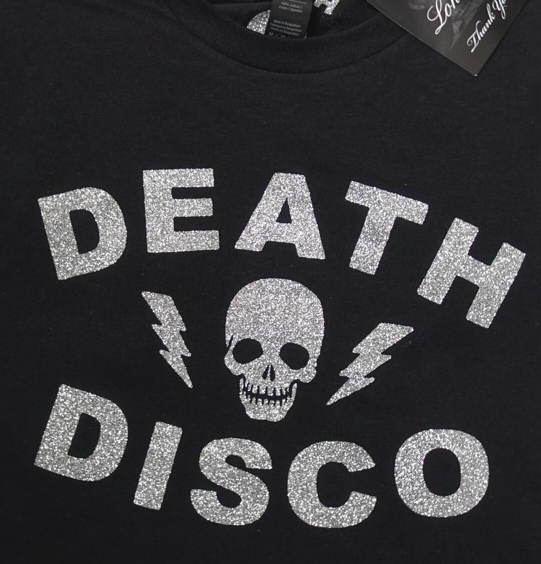 Death Disco Dazzling Silver Glitter T Shirt, Death to Disco, Death ...