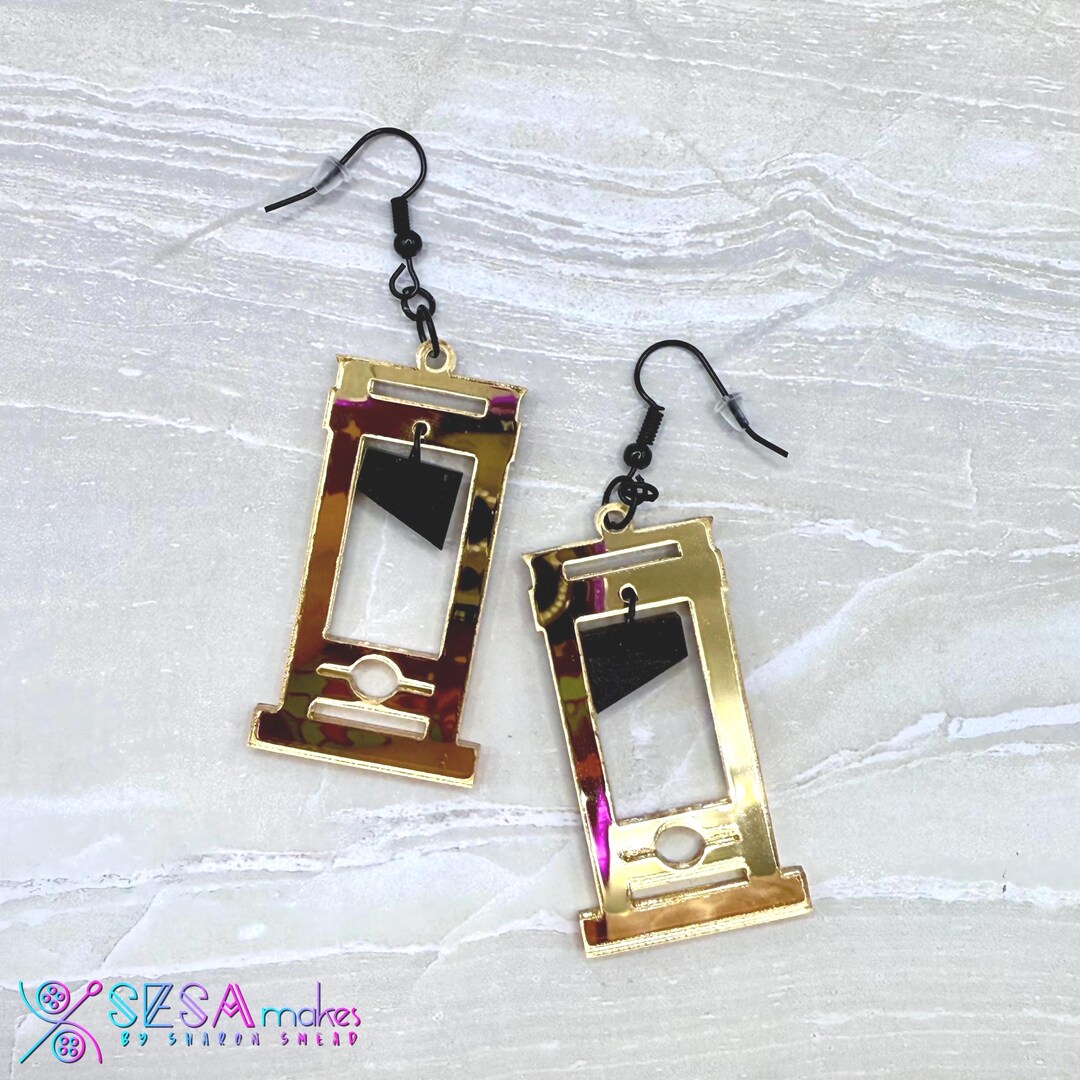 Guillotine Earrings - Gold Mirror - Etsy