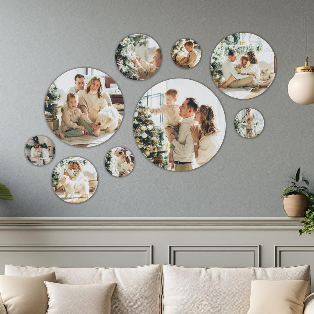 Personalized Round Photo Collage – Custom Memory Keepsake Wall Panel ...
