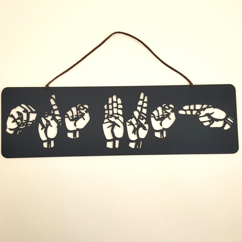 ASL Custom Name Wall Art Hanger ASL Wedding Gift Asl | Etsy