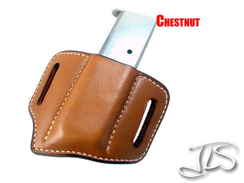 1911 Magazine Pouch Single Mag Pancake Style Leather Single Stack 45 ...