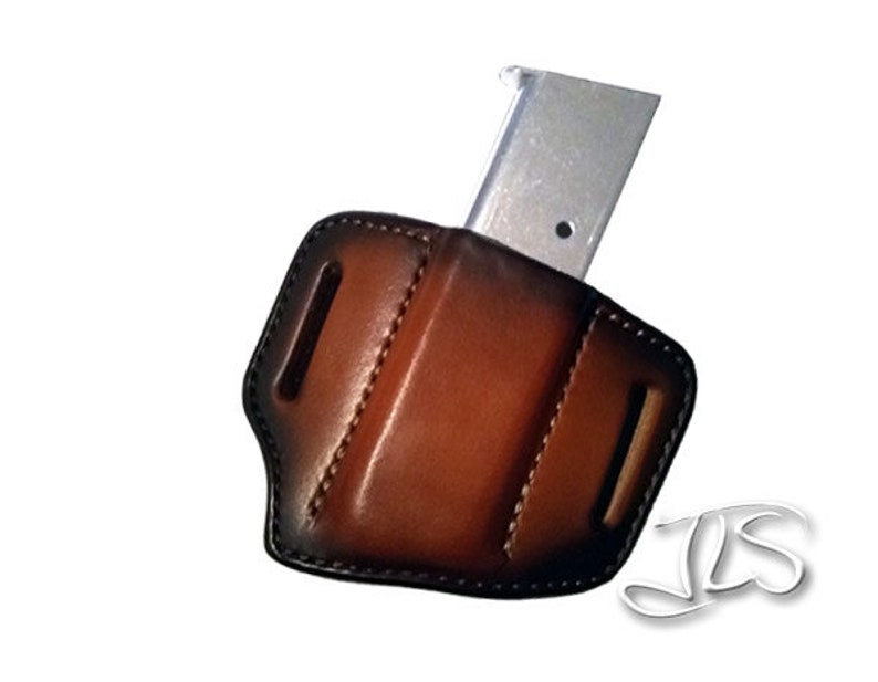 1911 Magazine Pouch Single Mag Pancake Style Leather Single Stack 45 ...