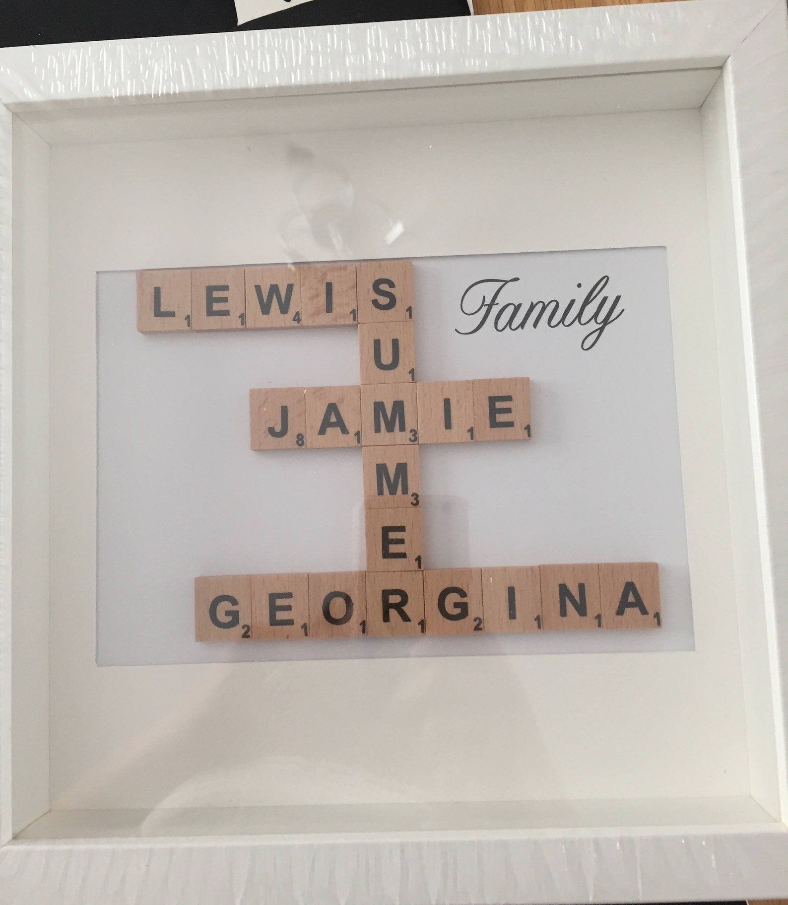 Beautiful Scrabble Word Art Photo Frame up to 4 Names - Etsy