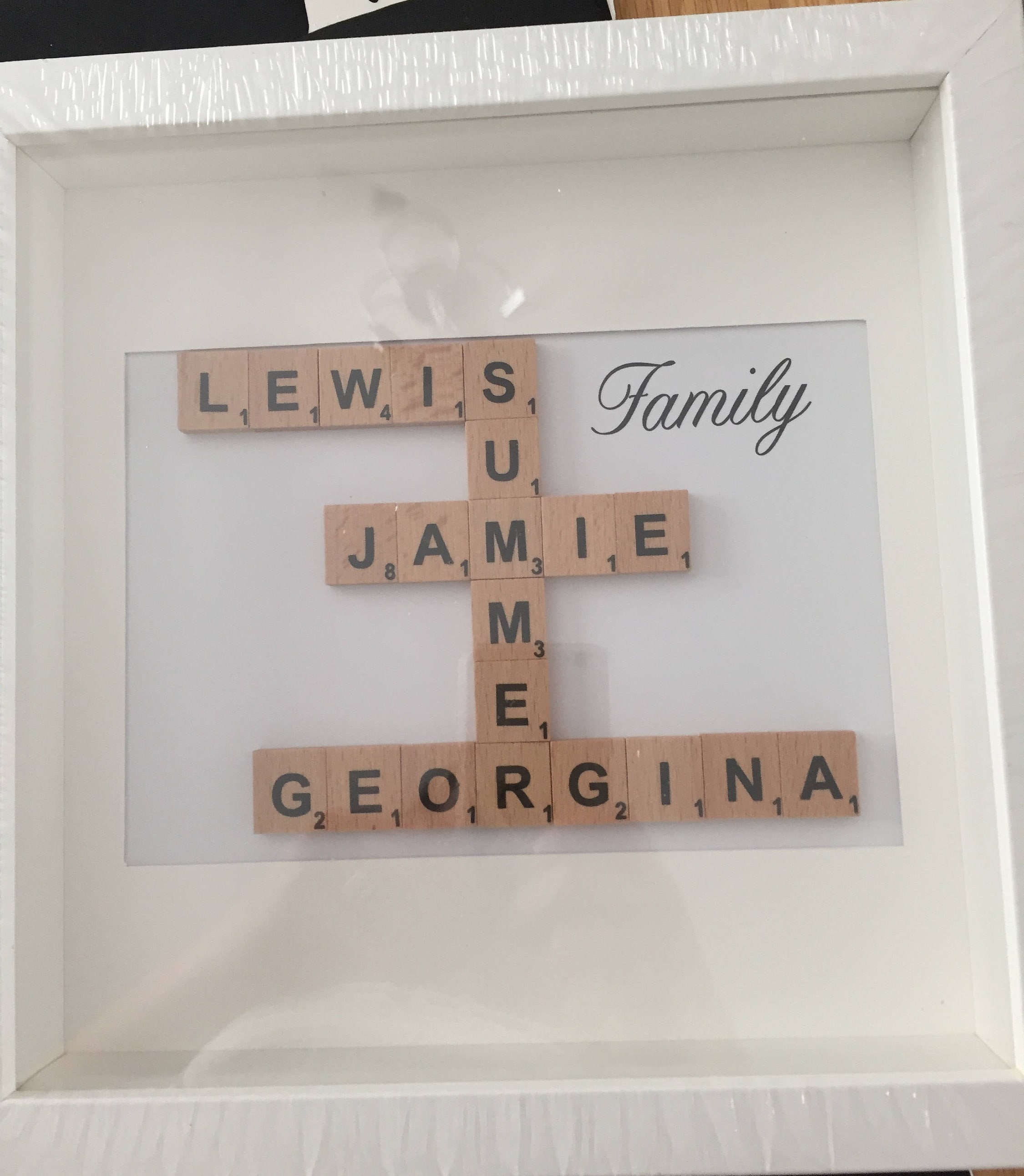Beautiful Scrabble Word Art Photo Frame up to 4 names - Etsy 日本