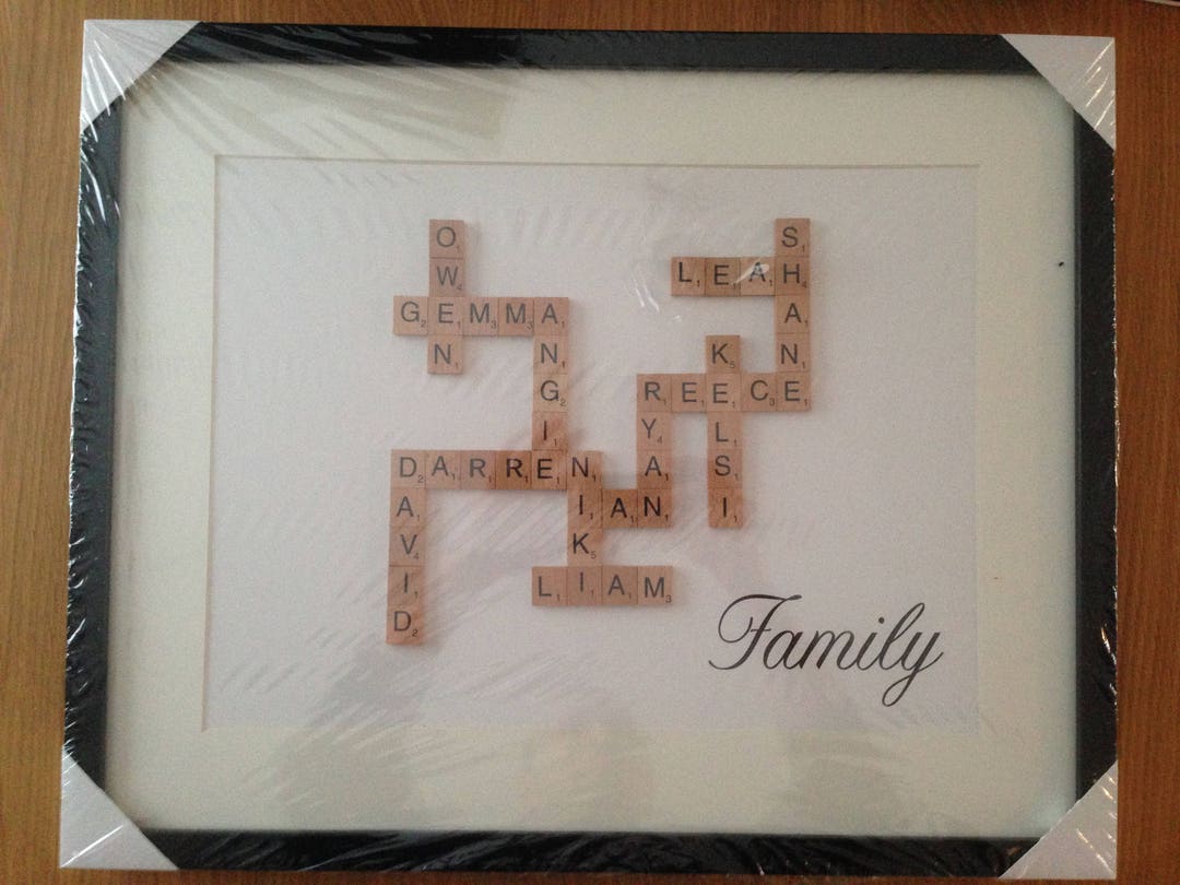 Beautiful Scrabble Word Art Photo Frame up to 20 Names - Etsy