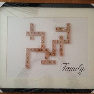 Beautiful Scrabble Word Art Photo Frame up to 20 Names - Etsy
