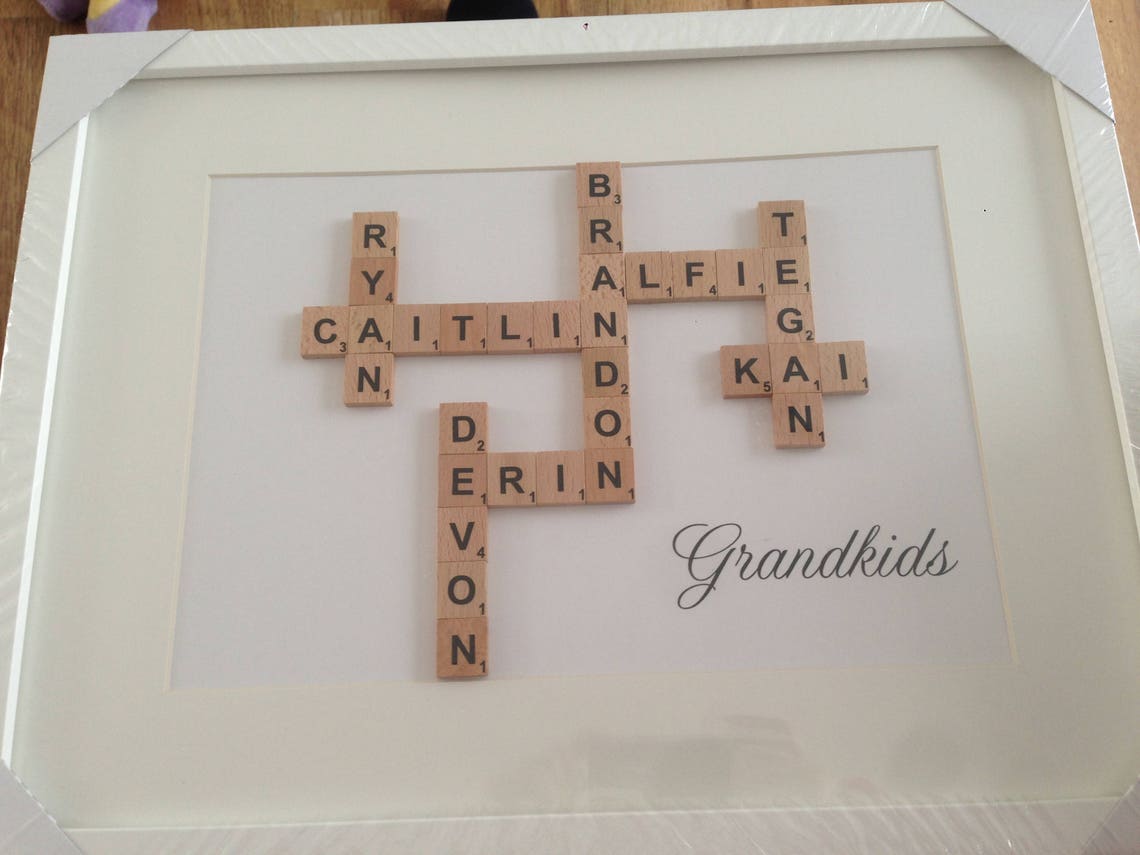 Beautiful Scrabble Word Art Photo Frame up to 20 Names - Etsy