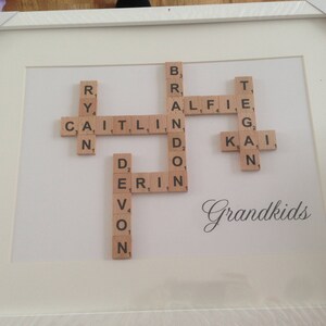 Beautiful Scrabble Word Art Photo Frame up to 20 Names - Etsy