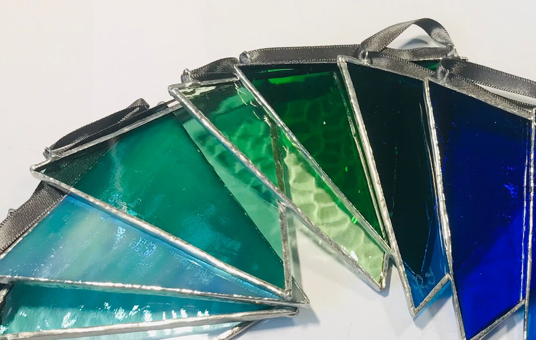Stained Glass Bunting: 5ft Blue, Green, Rainbow Garland - Etsy