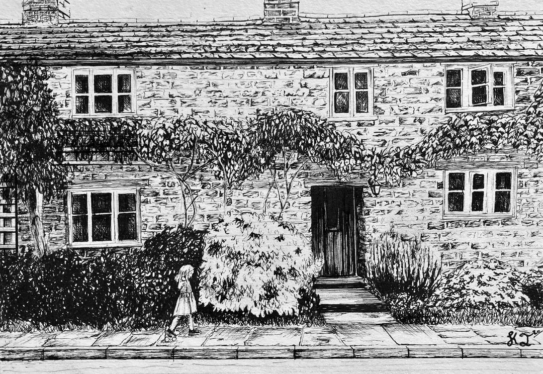 Custom House Drawing A5 Original Ink Drawing Personalised Home ...