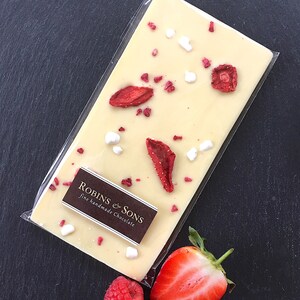 3 X VERY BERRY White Chocolate Bars With Strawberries | Etsy UK