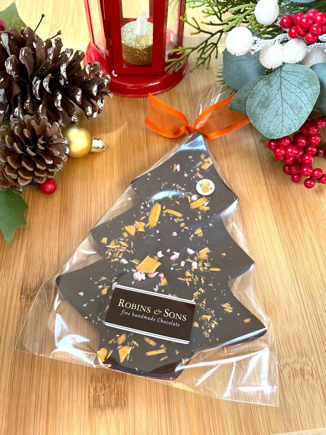 Handmade ORANGE Dark Chocolate Christmas Tree Bar With Valencian Orange ...