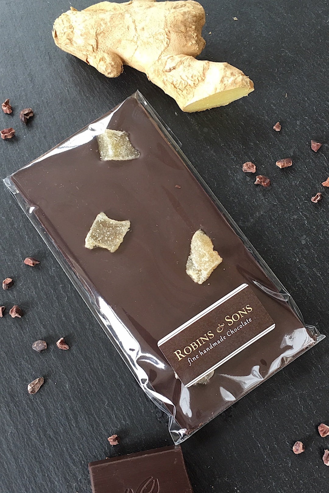 Vegan Artisan Dark Chocolate GINGER Chocolate Bar Handmade 80% Dark ...