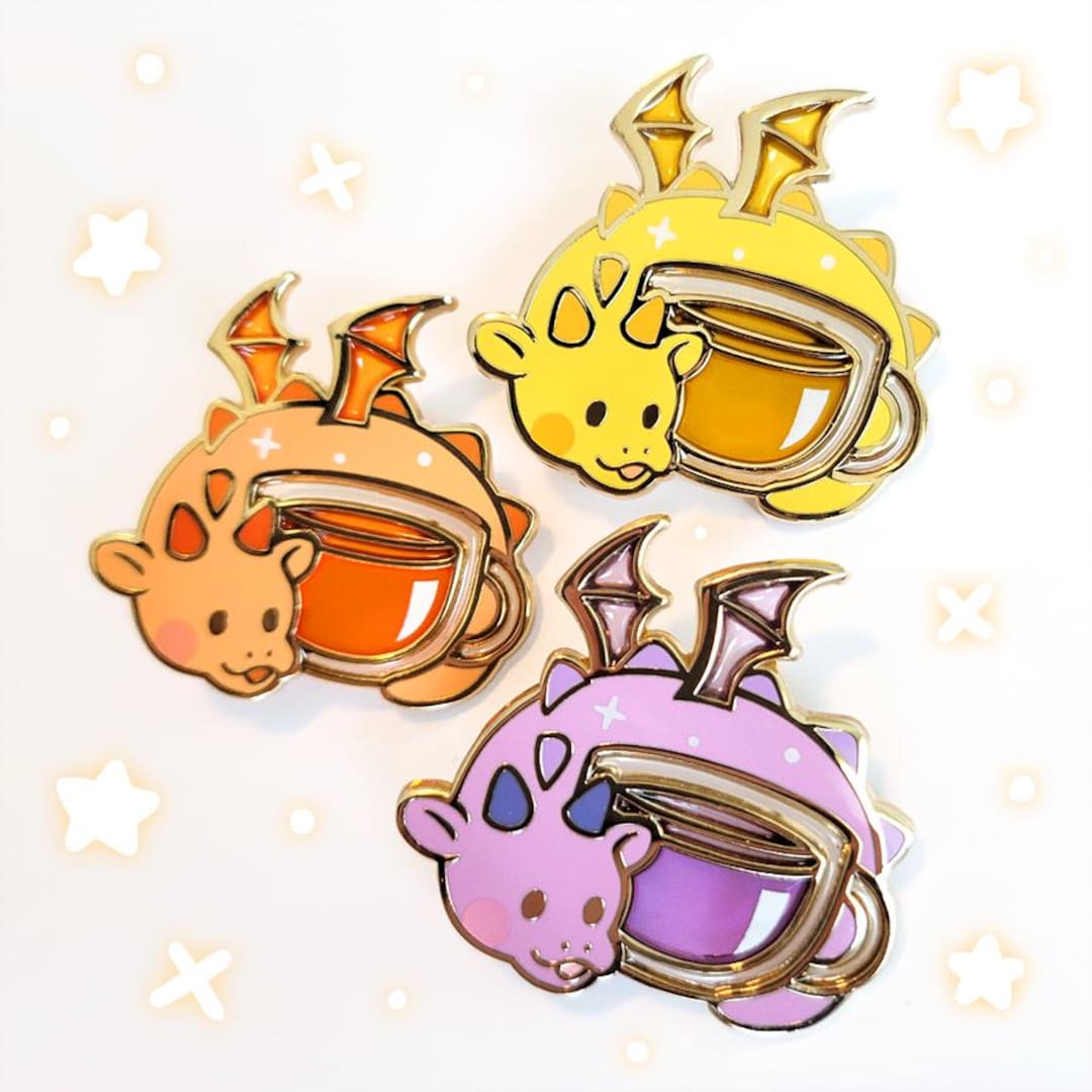 Tea Dragon Enamel Pins V2 | Lavender Lemon Pekoe Tea | Gift for Tea ...