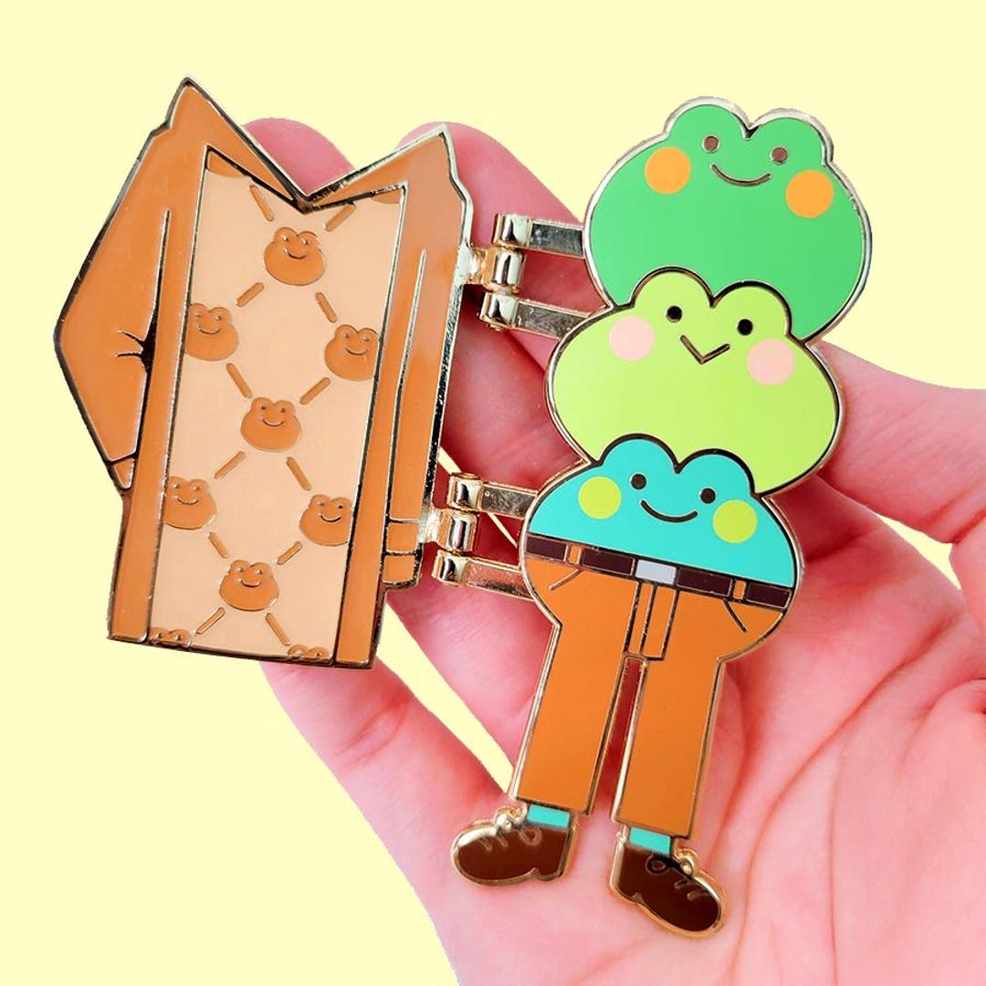 Trenchcoat Frog Enamel Pin | Funny & Silly Gift for Collectors - Etsy