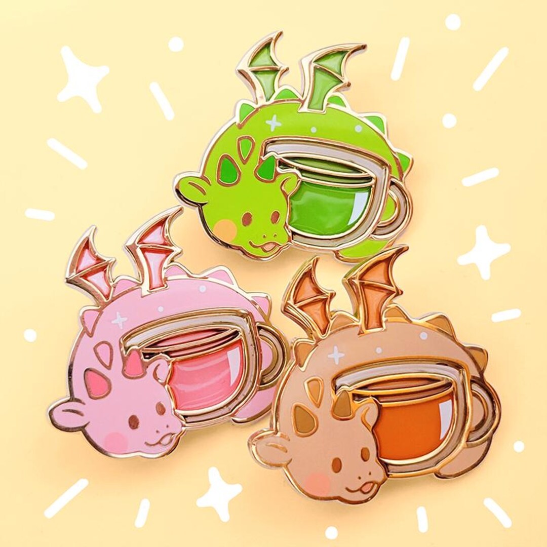 Tea Dragon Enamel Pins - Etsy