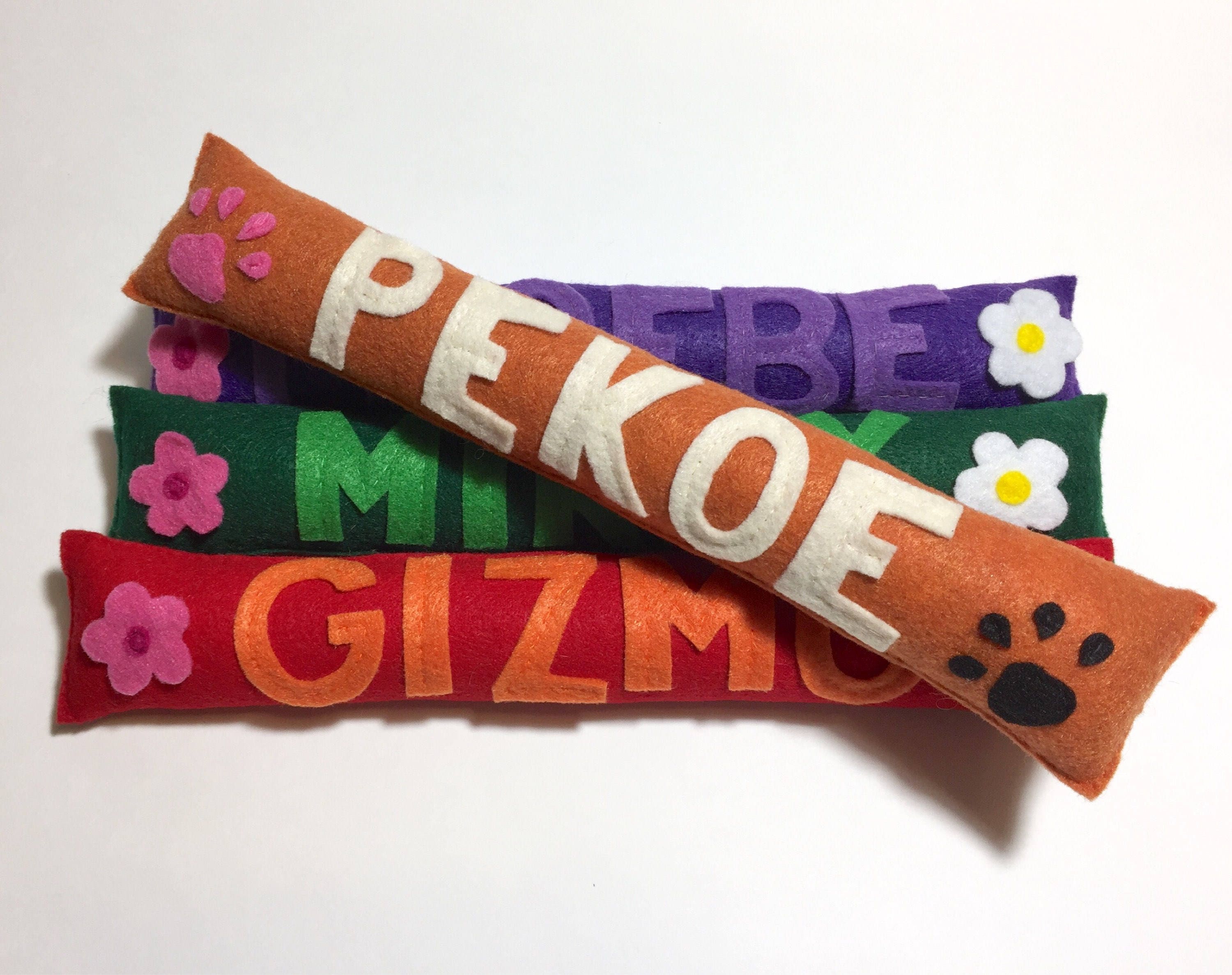 Customized Pet Cat Name Catnip Cat Kickstick Toy With Flowers | Etsy