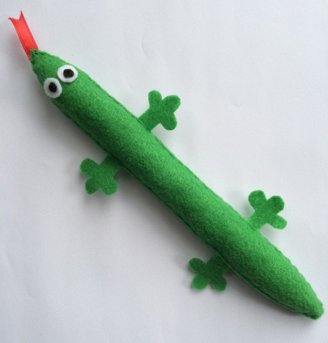 Felt Green Lizard Kick Stick Catnip Cat Toy Handmade - Etsy
