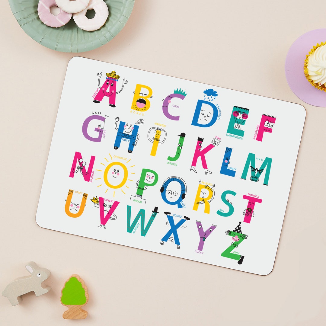 A-Z of Emotions Children's Placemat - Feelingsgift - Personalised ...