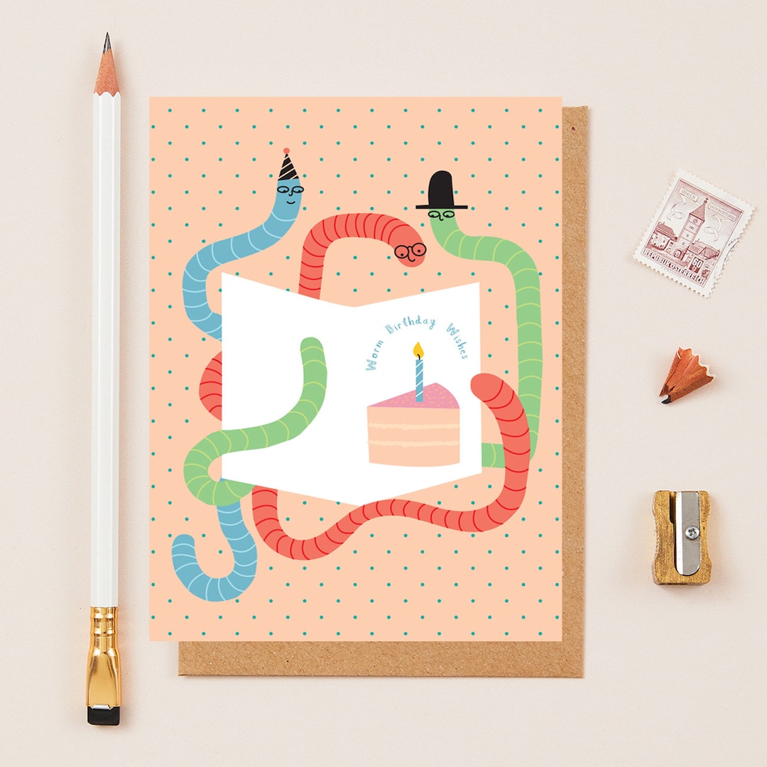 Worm Birthday Wishes Card - Happy Birthday - Fun Birthday Card ...