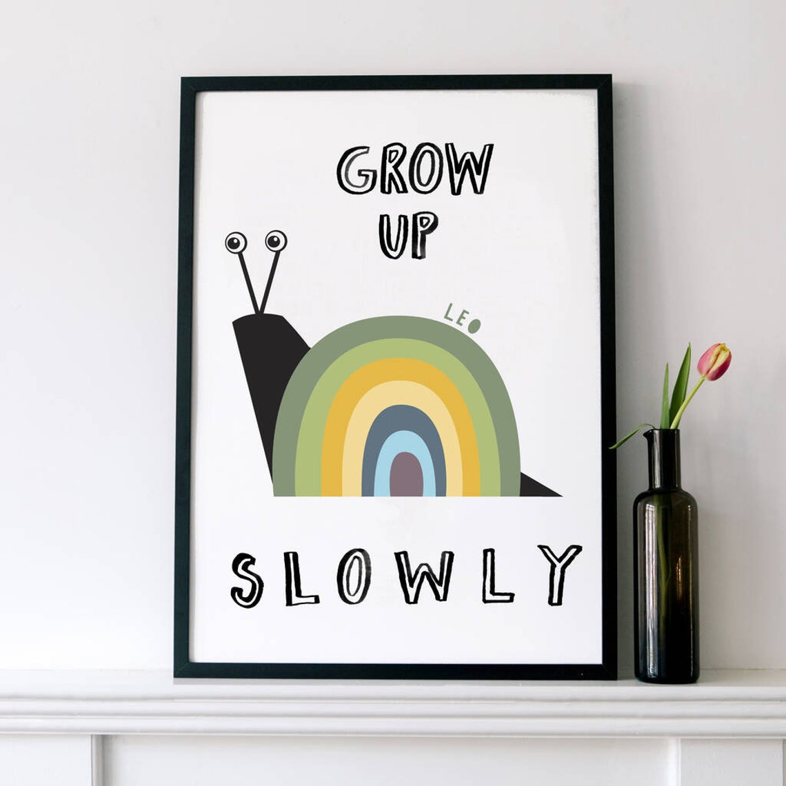 Grow up Slowly Print - Childrens Print - Childrens Room Decor - Nursery ...