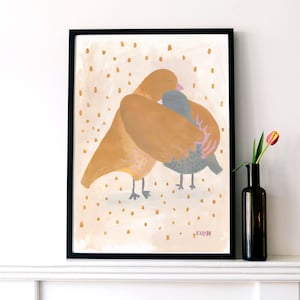 Bird Hug Large Art Print - Etsy