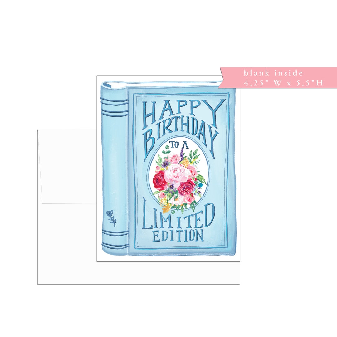 Happy Birthday Card, Book Cover, Book Lover, Single or Set, Folded ...