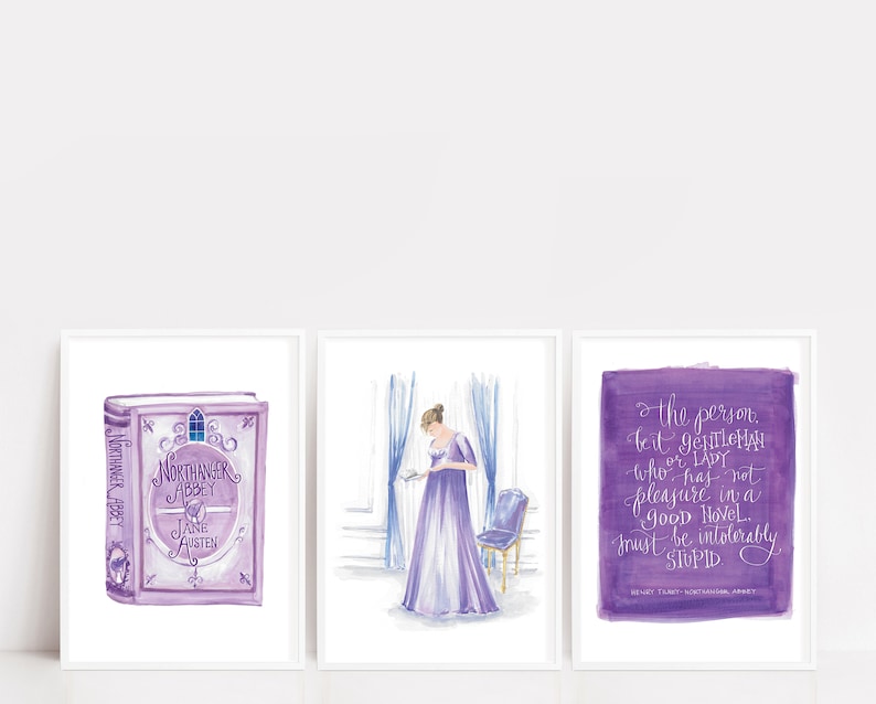 Jane Austen Fan Art Northanger Abbey Scene Quote Vintage | Etsy