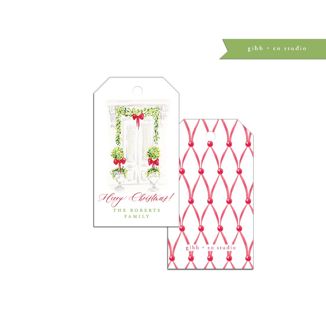 Personalized Christmas Gift Tag, Door, Monogram Personalized Gift Tags ...
