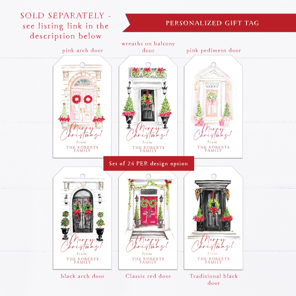 Christmas Door Wrapping Paper, Classic, Decorative Christmas Doors ...