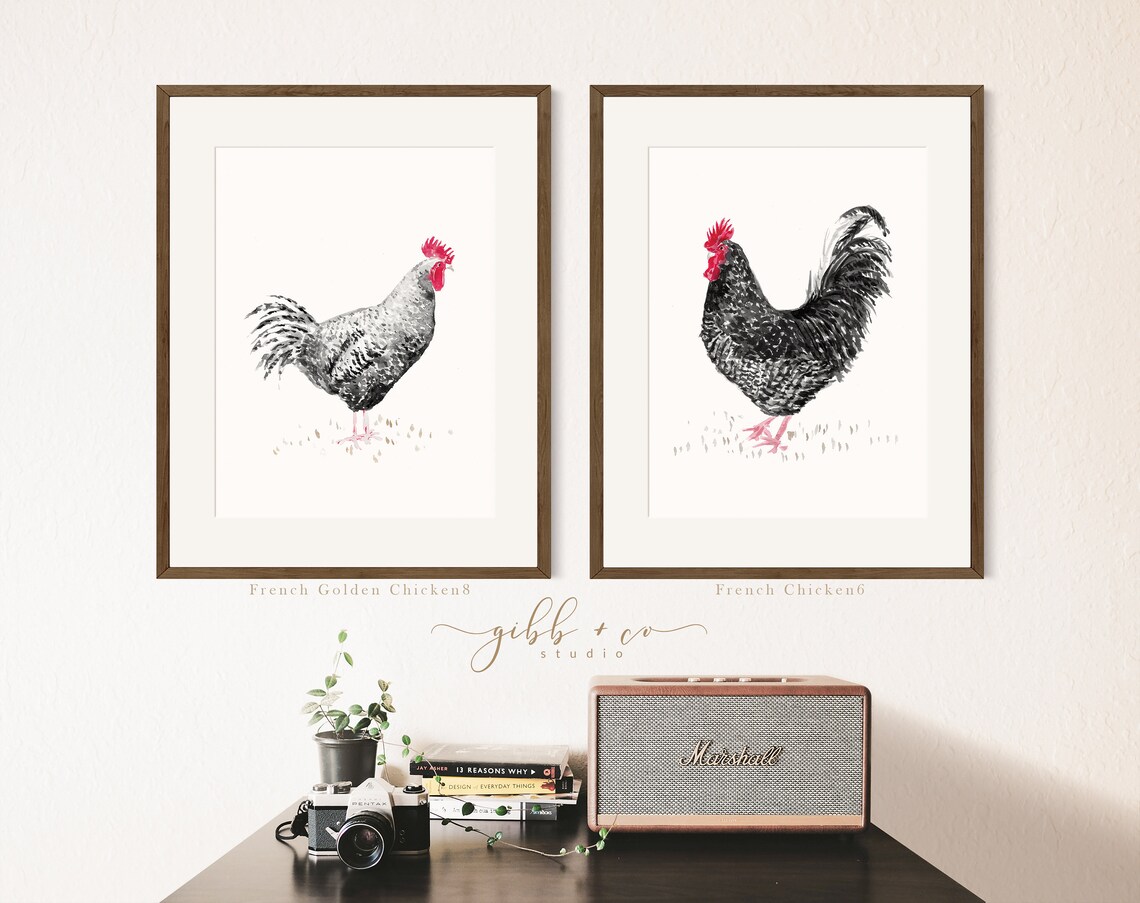 Chicken Art French French Hens French Provincial - Etsy