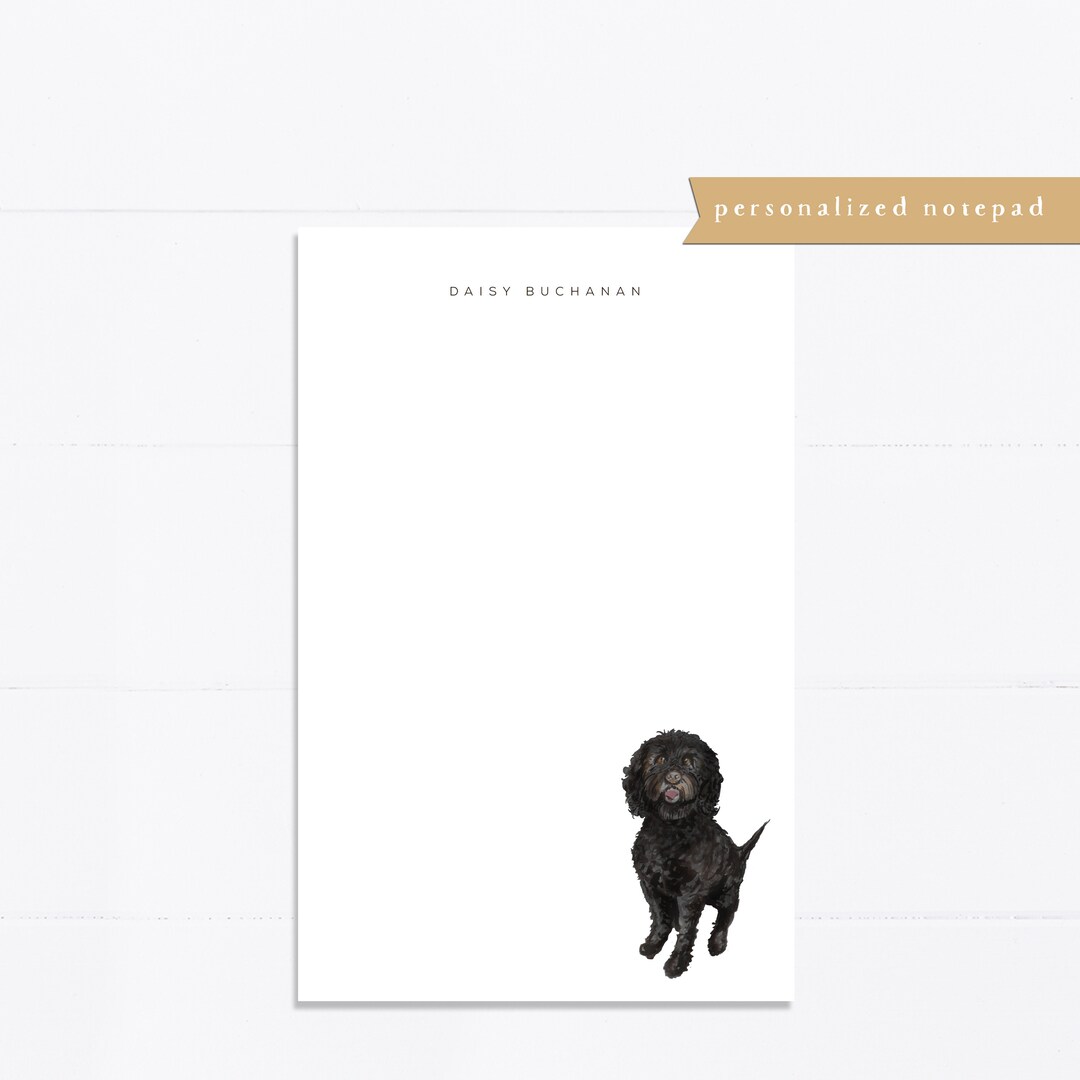 Personalized Notepad, Doodle, Black Doodle, Dog Lover, Labrodoodle ...