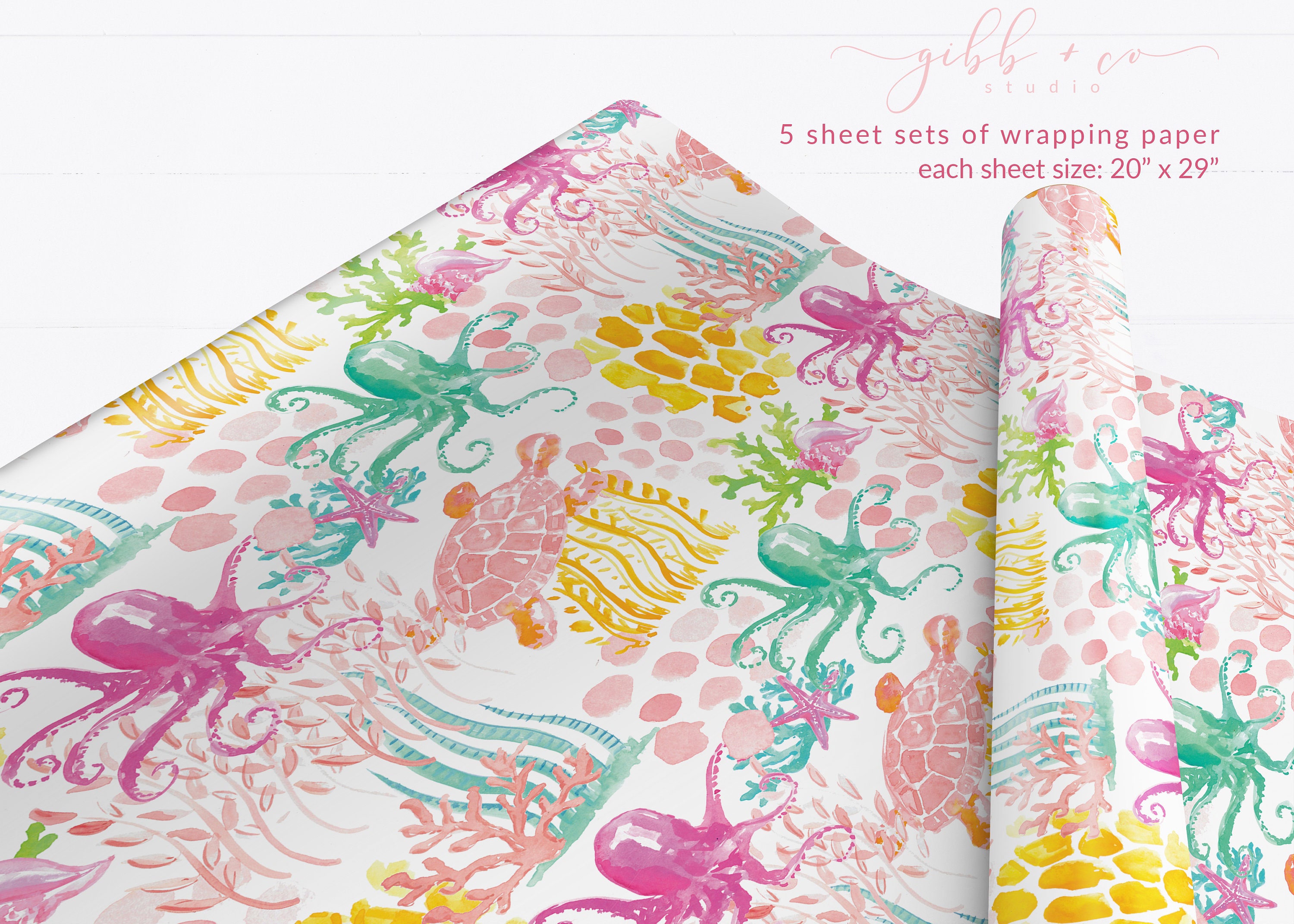 Under the Sea Wrapping Paper Baby Shower Tropical Birthday | Etsy