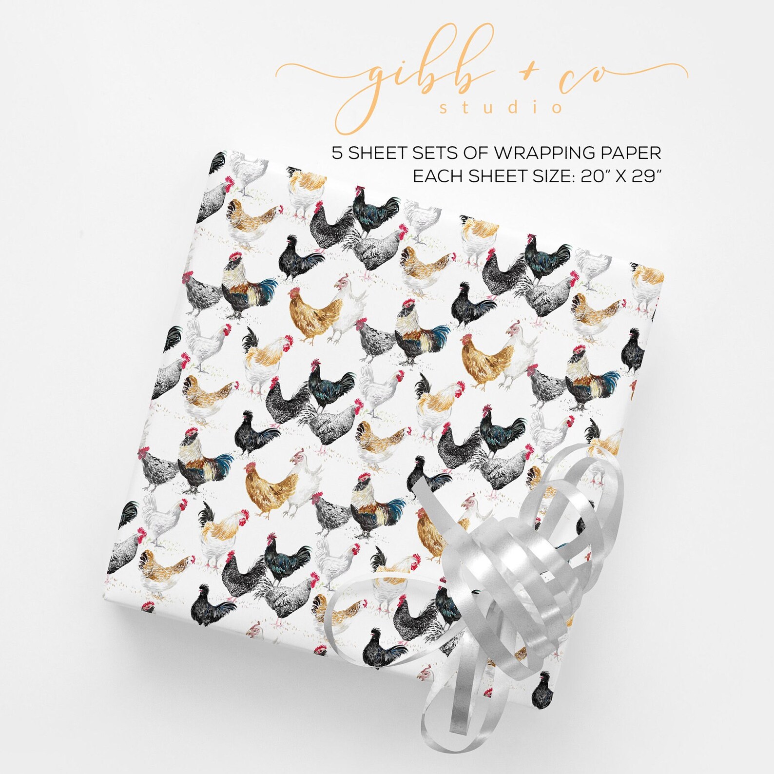 Chicken Wrapping Paper French Chickens Chicken Patterned - Etsy