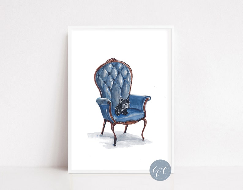 French Bulldog, Frenchie, Dog Lover, Art Print, Watercolor Art, Printed ...
