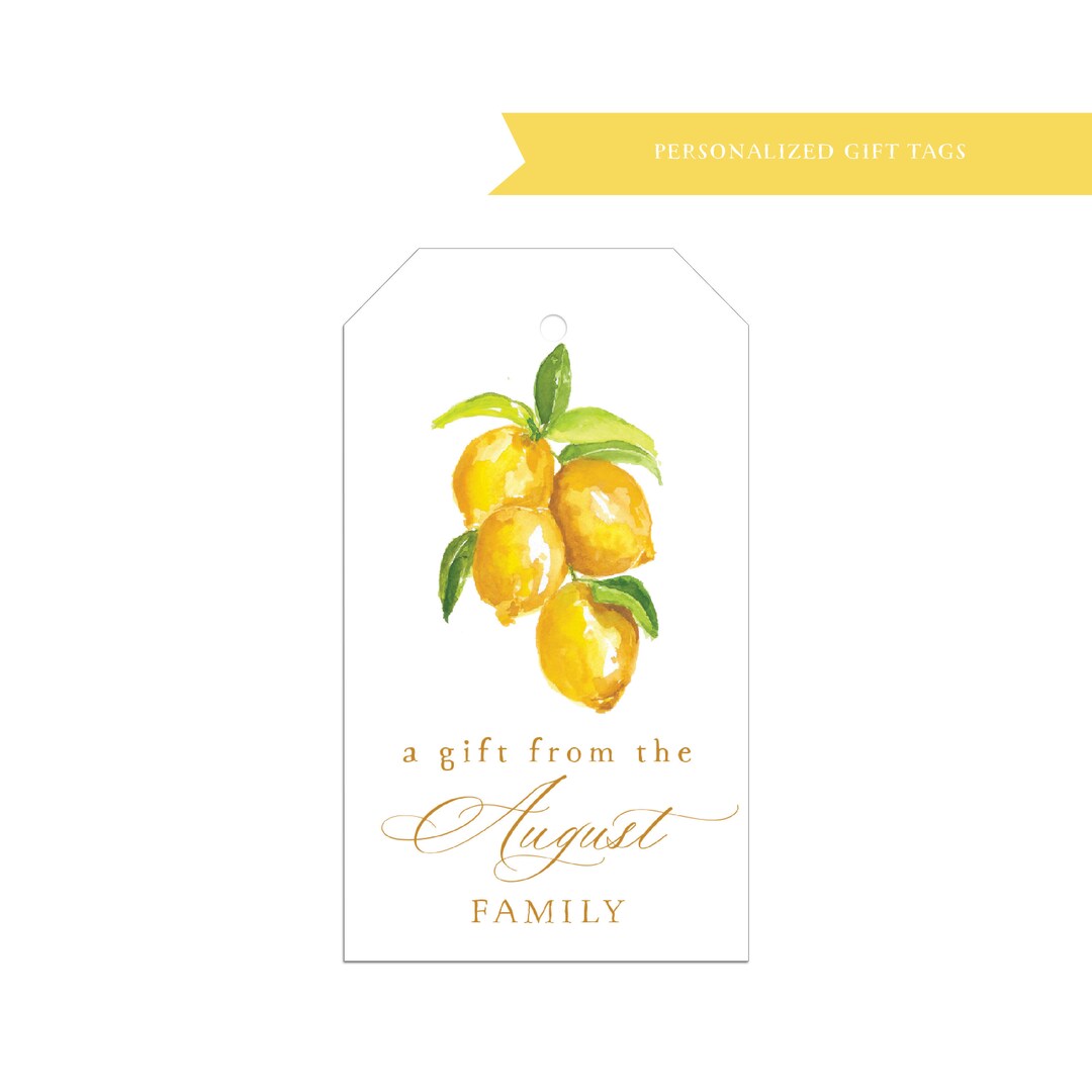 Lemon Personalized Gift Tag, Gift Tags, Personalized Gift Tags ...