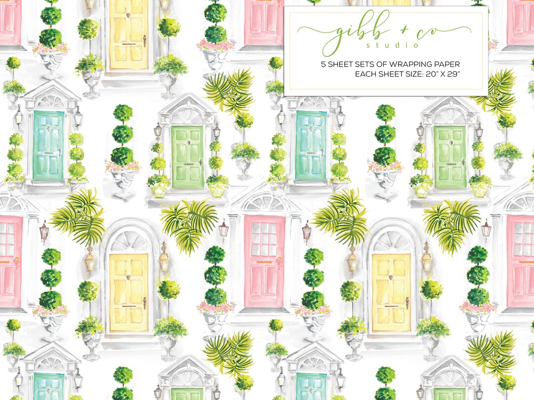 Charleston Doors Wrapping Paper, Allover, Charming Charleston, Wrapping ...