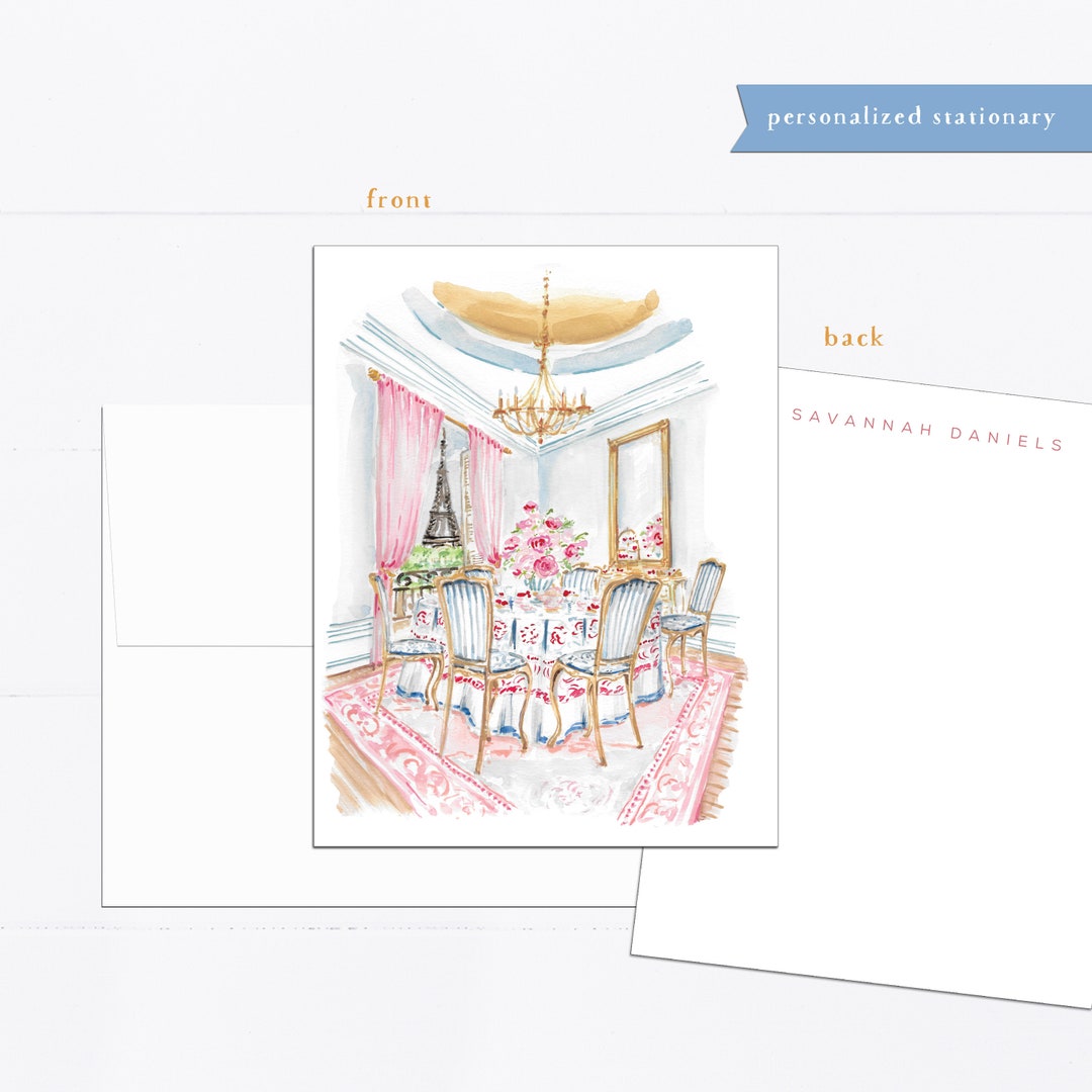 Personalized Paris Notecards, Paris Brunch Stationery Set, Personalized ...