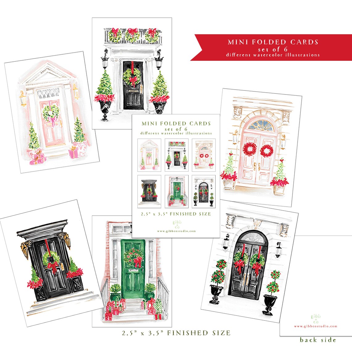 Christmas Door Wrapping Paper, Classic, Decorative Christmas Doors ...