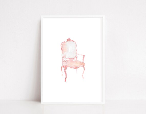 Antique Chair Interior Design Print Chair Illustration - Etsy