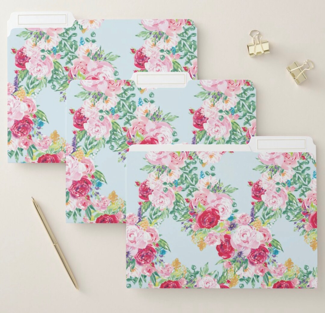 File Folder, Floral Pattern, Roses, Organization, Small Business ...