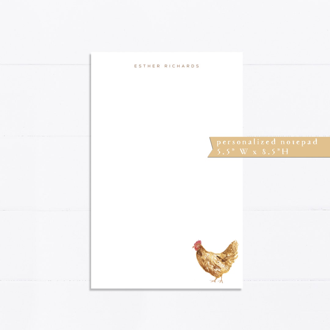 Personalized Notepad, Chicken Notepad, Golden Chicken, Things to Do ...