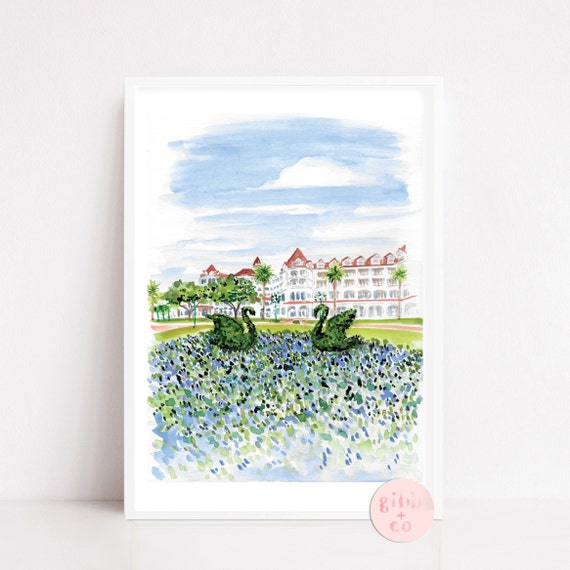 Grand Floridian Art Print Whimsical Colorful Disney Icon - Etsy