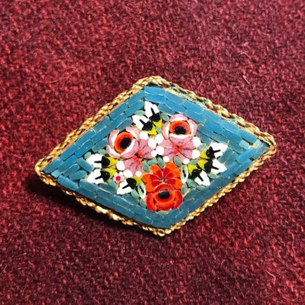 Antique Micro Mosaic Brooch - Etsy